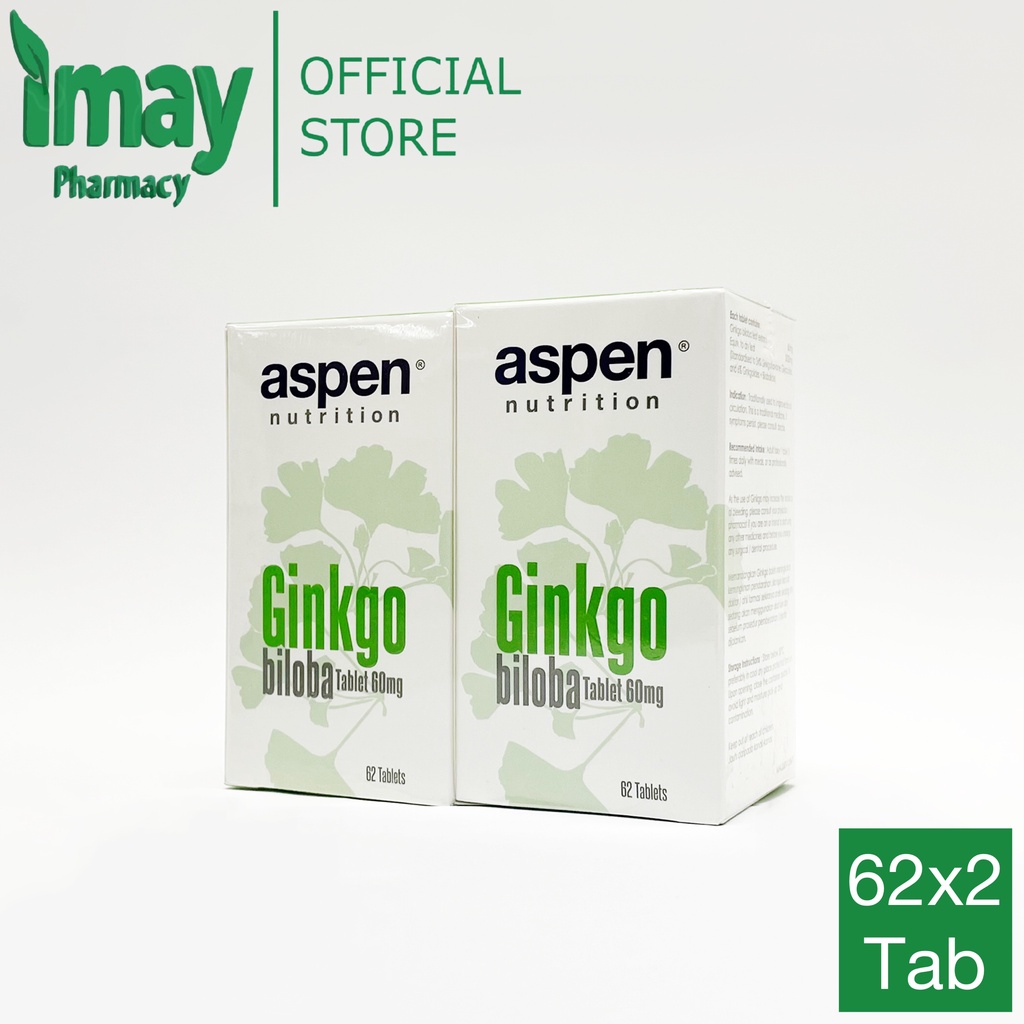 Aspen Ginkgo biloba 60mg tablets - 62's x 2 tablets | Shopee Malaysia