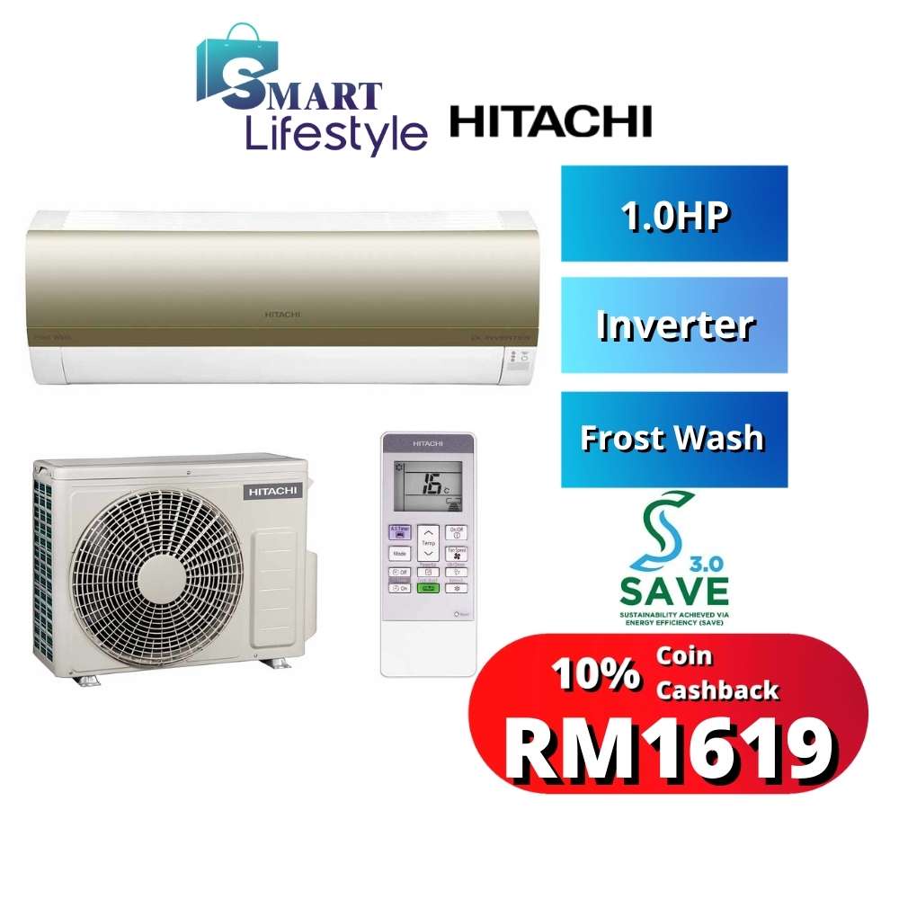 Hitachi 1HP Deluxe Inverter Series R32 Air Conditioner RAS-SH10CKM | Shopee Malaysia