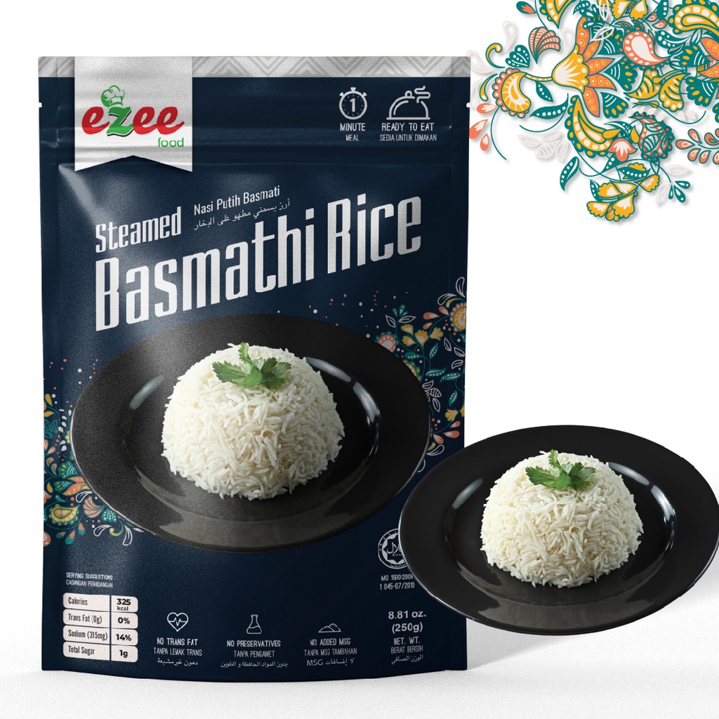EZEEFOOD NASI PUTIH / STEAMED BASMATHI RICE (WHITE RICE) 250G LOW GI ...