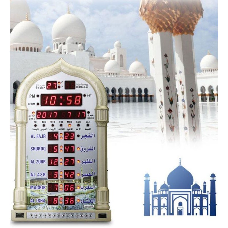 Mosque Prayer time Muslim Wall Table Digital Azan Clock | Jam Dinding ...