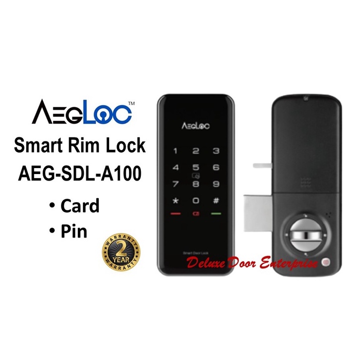 AEGLOC Smart Rim Lock A100 / AEG-SDL-A100 / Digital Lock / Digital Door ...
