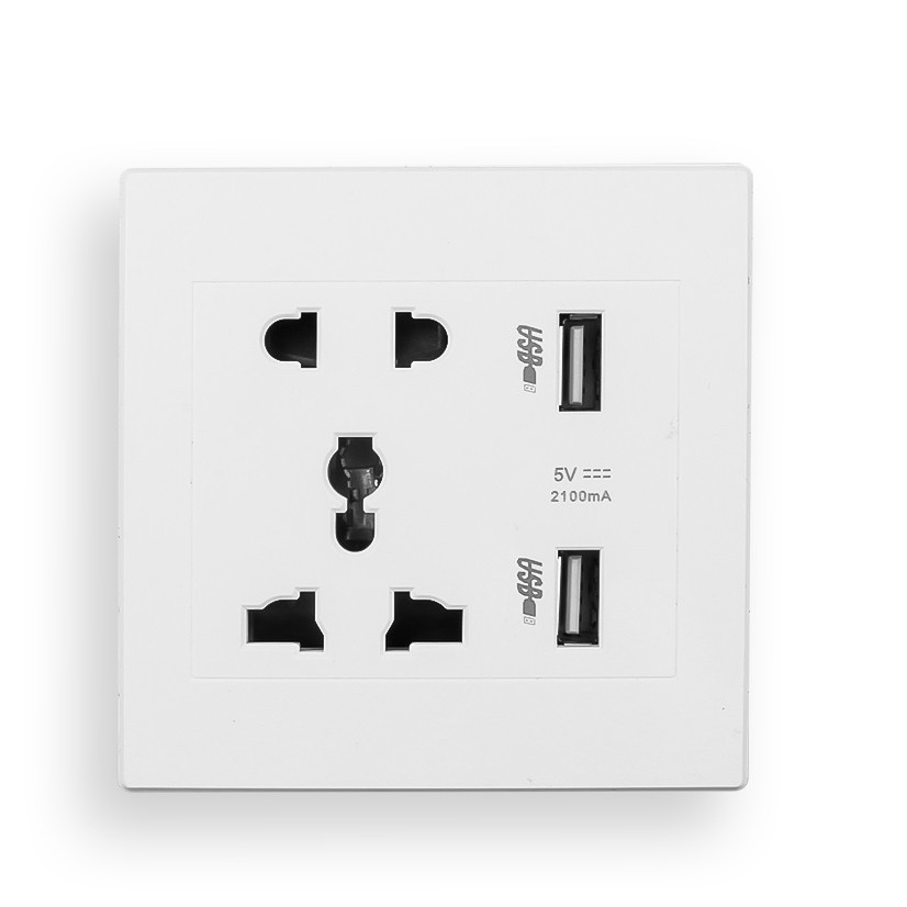 Electrical Plug Panel Socket 110-250V/10A Wall Power Socket With Dual ...