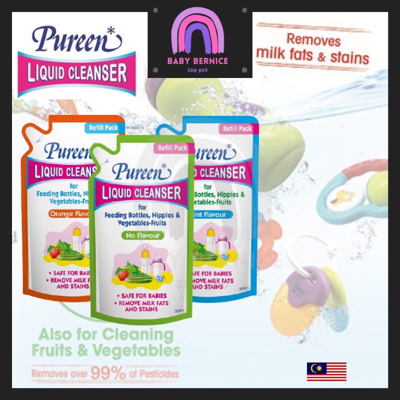 PUREEN Liquid Cleanser Refill Pack (600ml) Orange Flavour / Mint ...