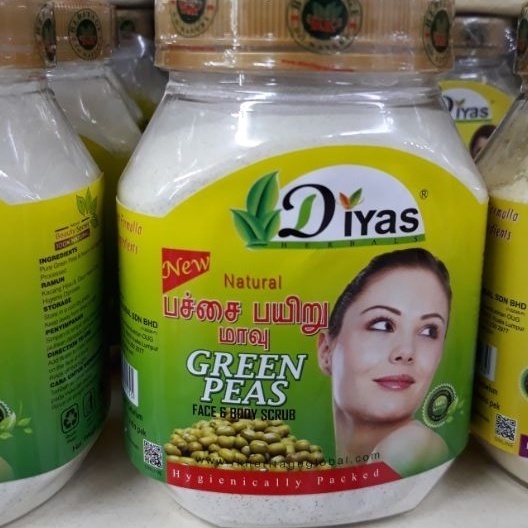 Diyas Natural Green Peas Face & Body Scrub Powder 200g Readystock ...