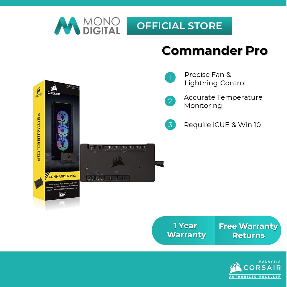 Corsair iCUE Commander PRO Smart RGB Lighting & Fan Speed Controller CL ...