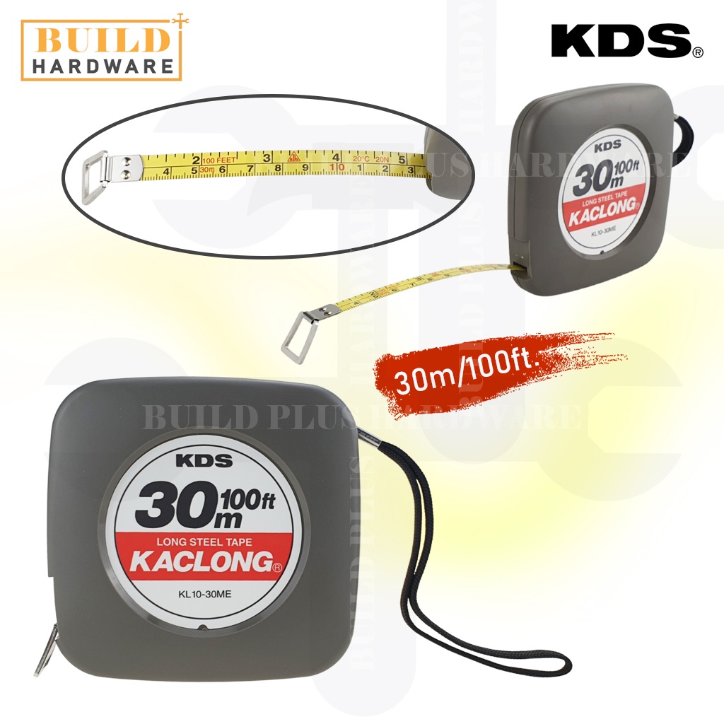 KDS KacLong KL10 Long Steel Tape 10M/20M/30M Measuring Tape 10mm wide Flat Steel Blade Pita ...