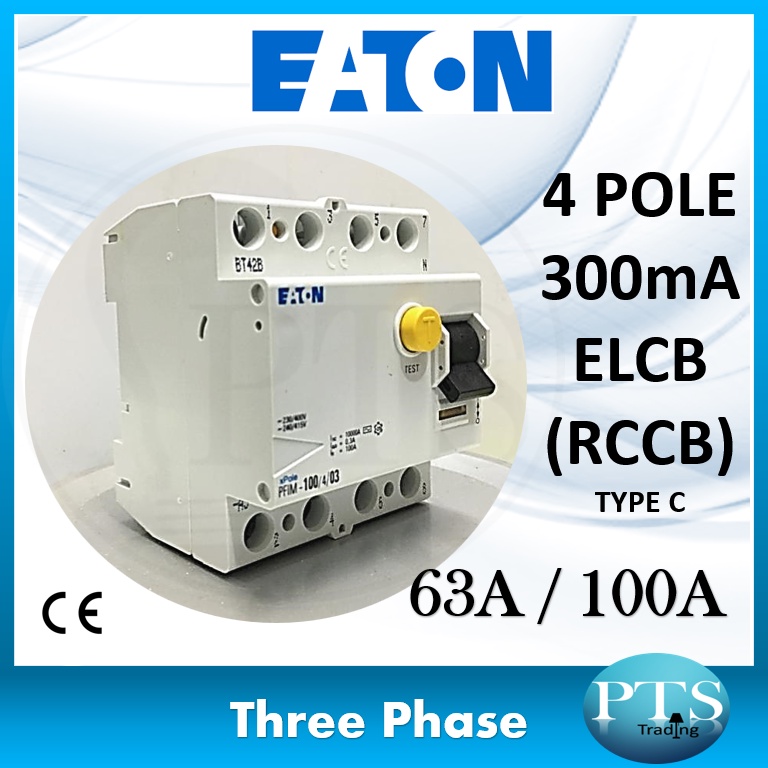 EATON-MEM ELCB (RCCB) 63A / 100A 4Pole 300mA 3Phase Suis Automatik ...