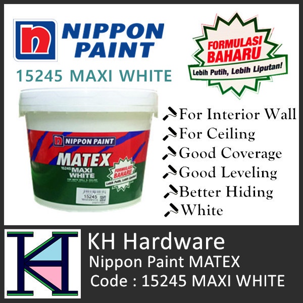 KH 7L NIPPON PAINT MATEX Maxi White 15245 🌈For Interier Wall &Ceiling ...