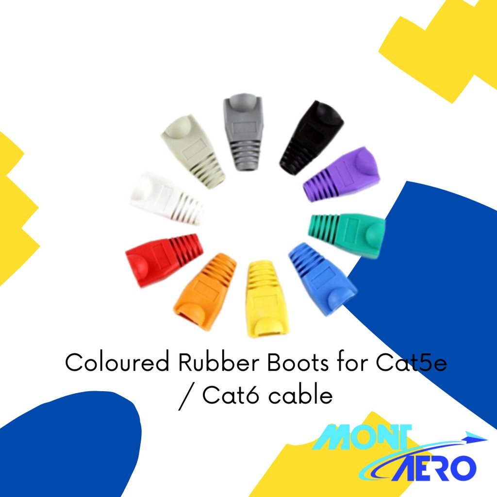 Coloured Rubber Boots for Cat5e / Cat6 cable (10 pieces) | Shopee Malaysia