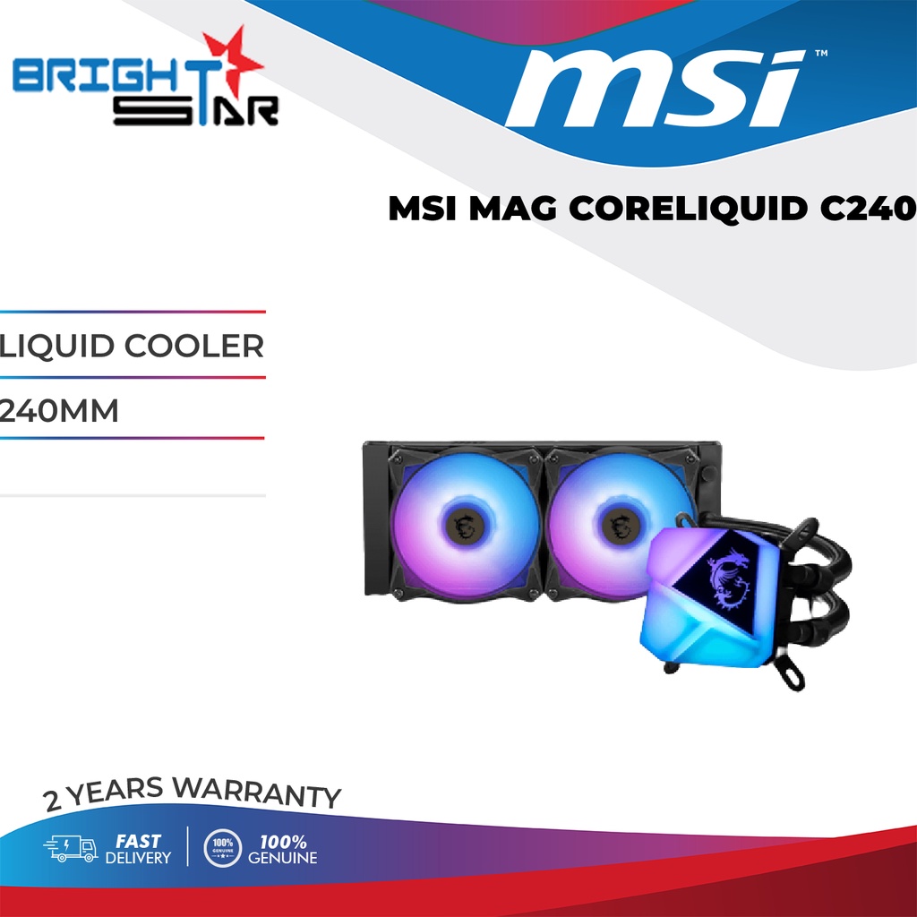 LIQUID COOLER / MSI MAG CORELIQUID C240 / 240MM / 2Y WARRANTY ...