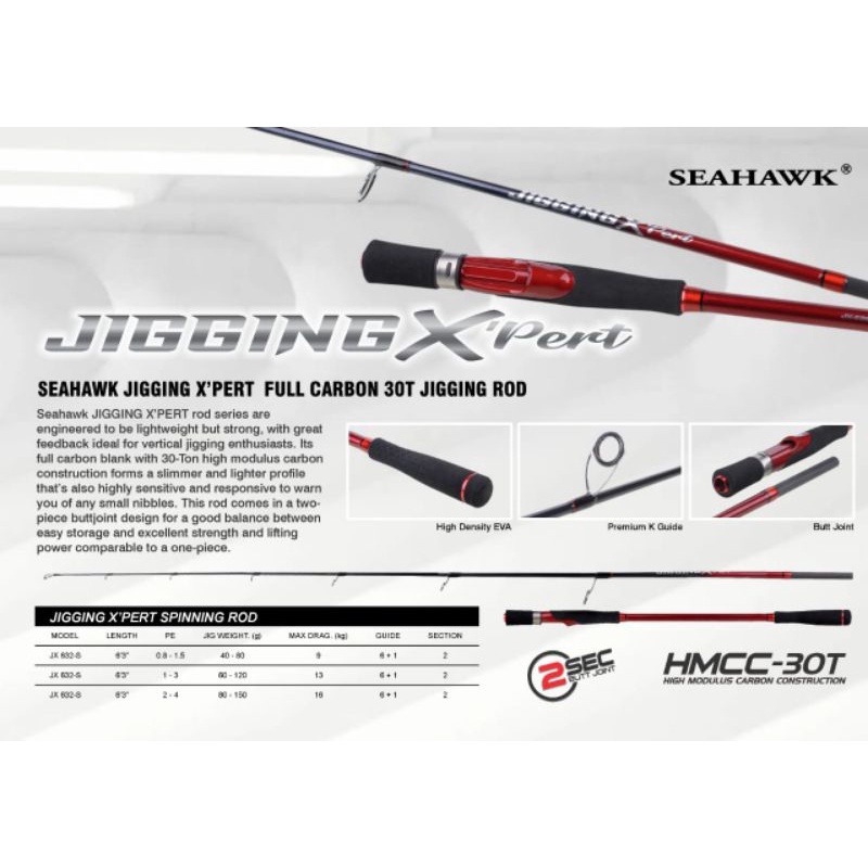 🔥🔥 NEW 🔥🔥 2022 SEAHAWK JIGGING X'PERT SPINNING ROD | Shopee Malaysia