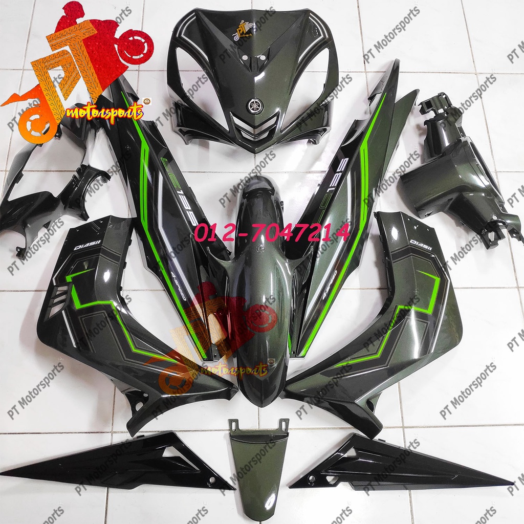 Yamaha LC 135 V1 Cover Set Ysuku Hijau Lumut Purple Black Sticker King ...