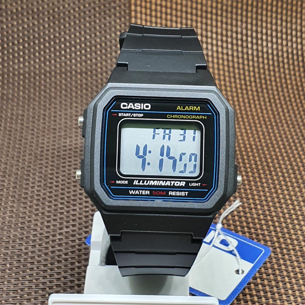 Casio W-217H-1A Classic Digital Black Resin Illuminator Alarm Sports ...