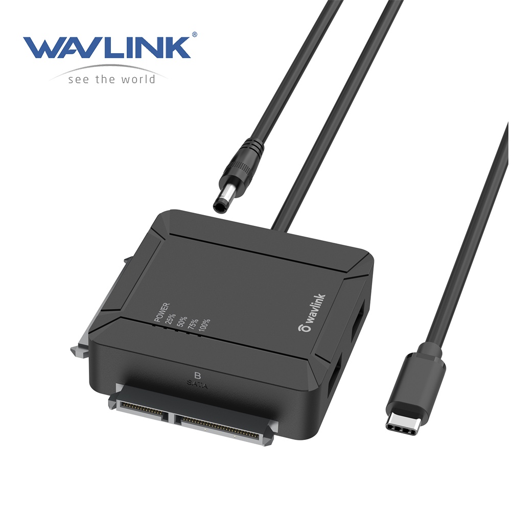 WAVLINK USB C to Dual Bay SATA Adapter, External 2.5" 3.5'' SATA Hard ...