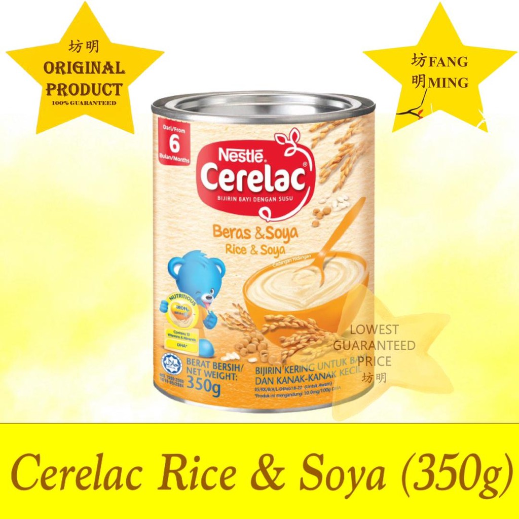 Nestle Cerelac Infant Cereals with Rice & Soya (350g) | Shopee Malaysia
