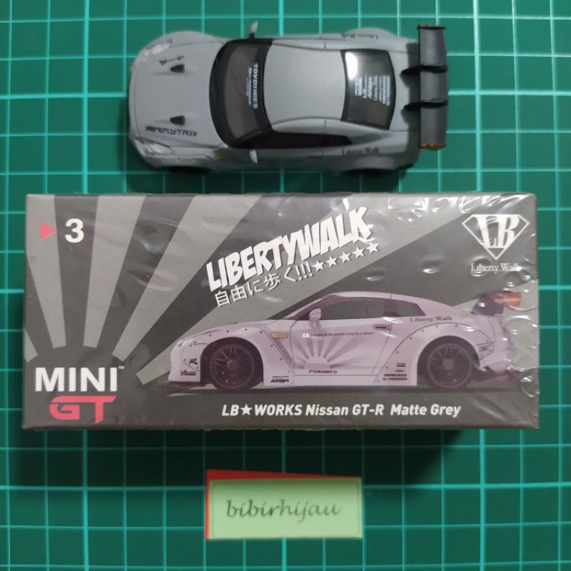 Mini GT Liberty Walk LB WORKS Nissan GT-R (R35) Matte Grey Type 1 Rear ...