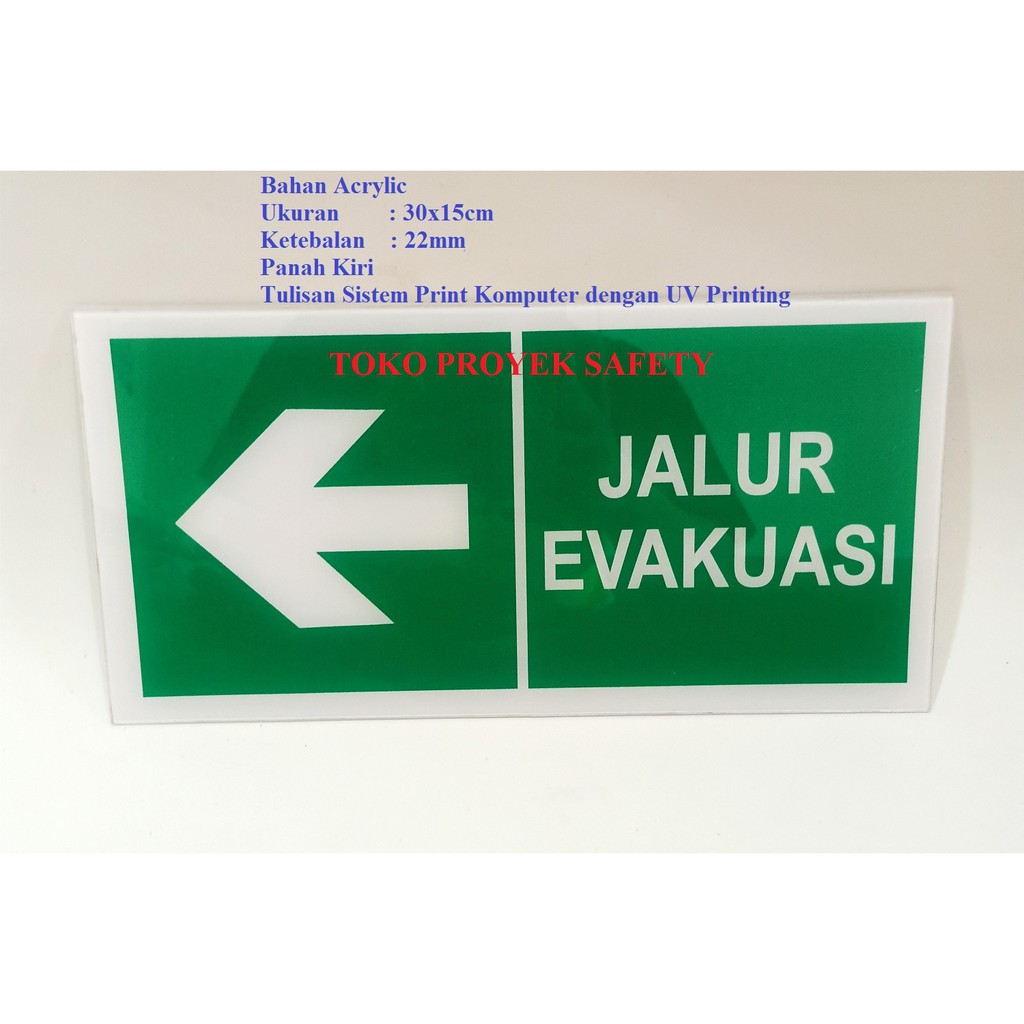 Acrylic K3 Safety Sign Evacuation Route Directions / Acrylic K3 Safety ...