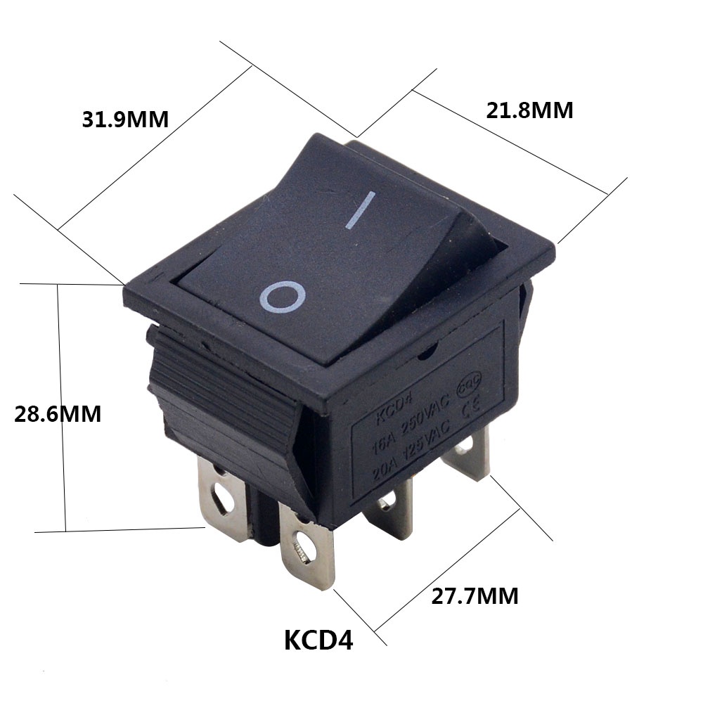 1Pcs KCD1 Series 2/3/4/6 Pin Rocker Switch Power Switches 6A/250V 10A ...