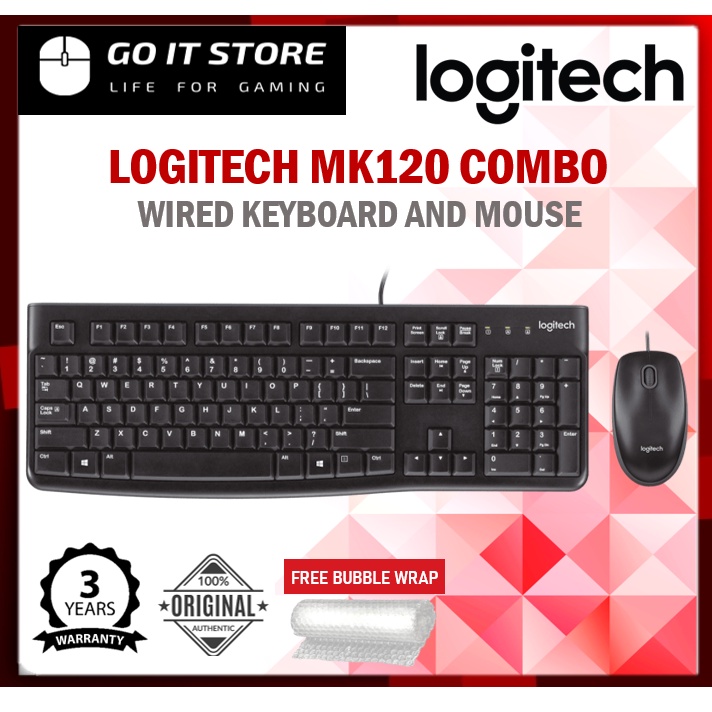 [COMBO SET] Logitech MK120 Wired Keyboard & Mouse Combo | Shopee Malaysia