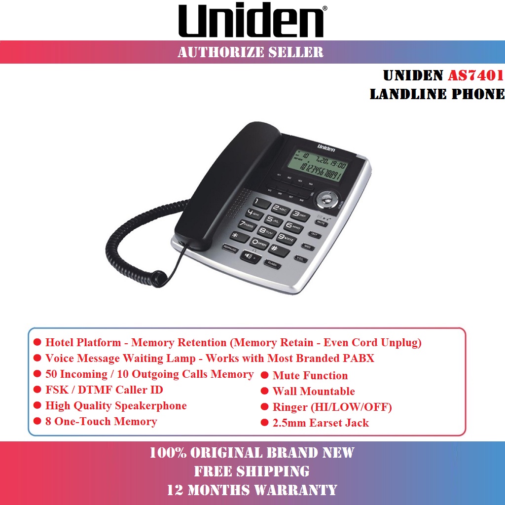 [Ready Stock] Uniden AS7401 Hotel PABX Office Caller ID Message Waiting ...