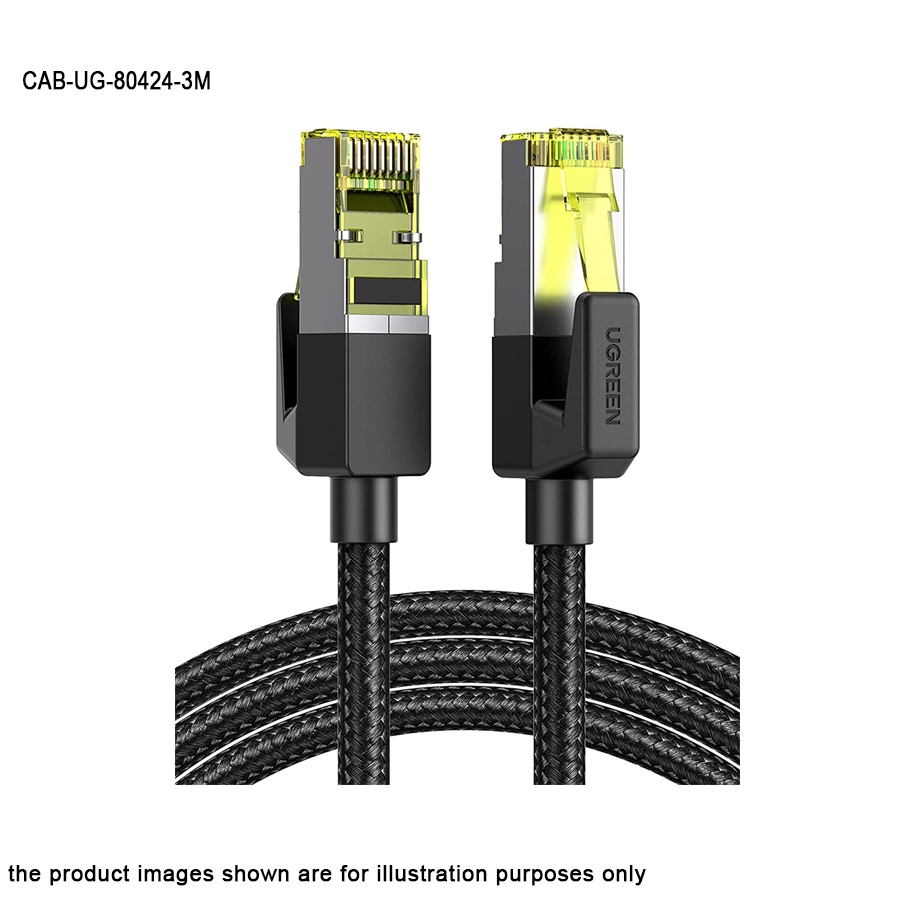 UGREEN CAT7 Shielded Round Braided Cable Modular Plugs 3M | Shopee Malaysia