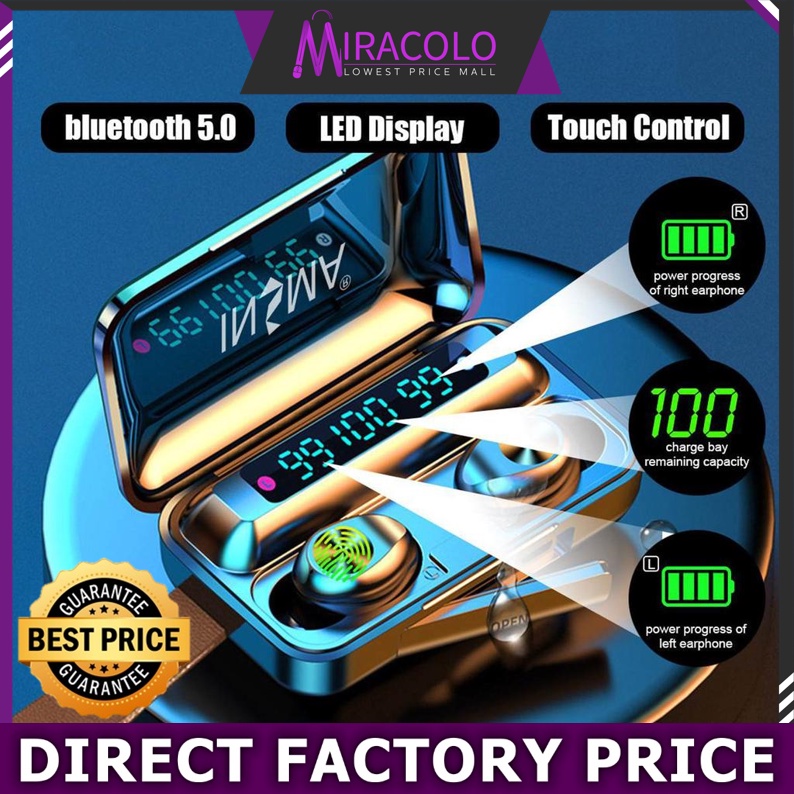 MIRA Sports F9 Wireless Bluetooth Earphone with Microphone Waterproof ...