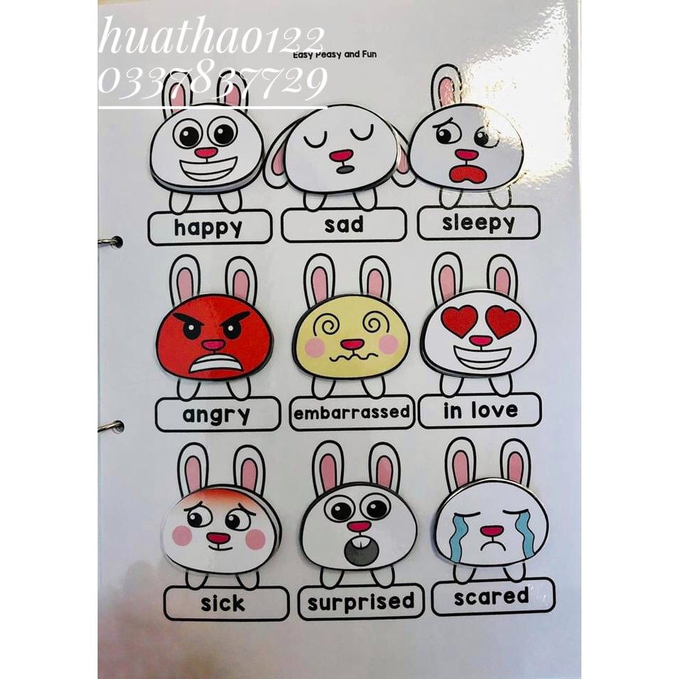 Learning materials for children: Little bunny emotions | Shopee Malaysia