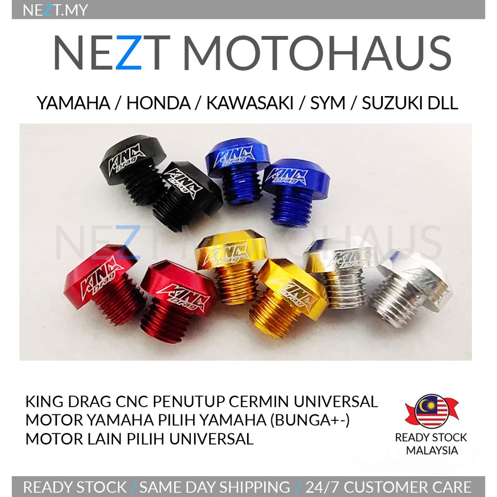 Universal Yamaha Honda Side Mirror Penutup King Drag CNC Cermin Cover ...