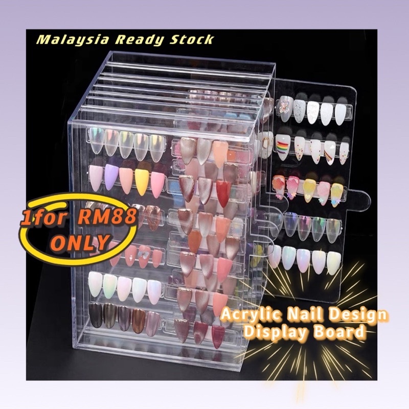 Acrylic Nail Design Display Board 日式美甲亚克力展示板Papan Paparan Reka Bentuk ...