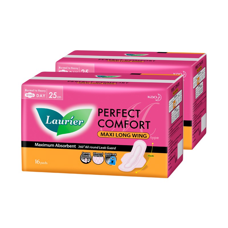 LAURIER Super Maxi Long Wing Twin Pack (25cm x 16s) | Shopee Malaysia