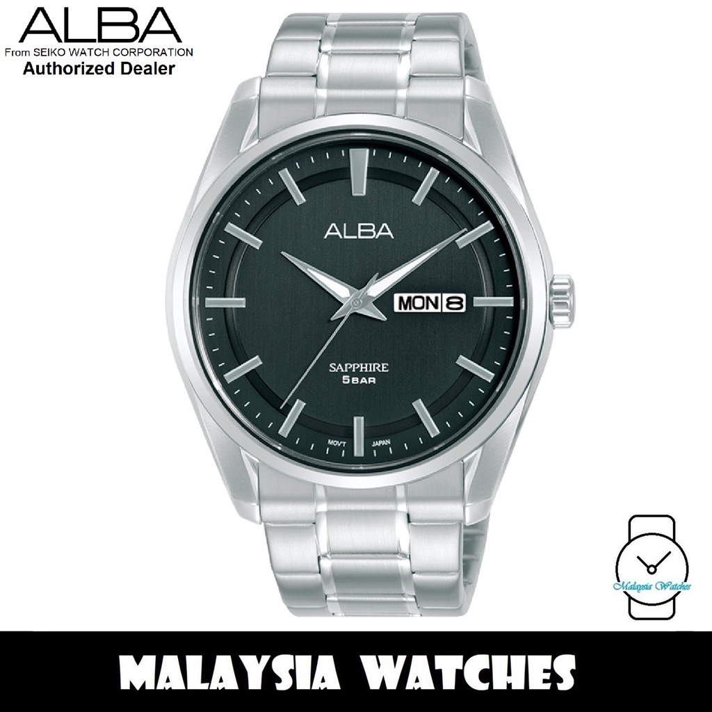 Alba AV3551X Prestige Black Dial Silver-Tone Stainless Steel Men's ...