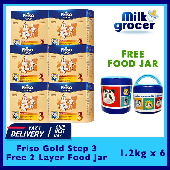 Friso Gold Step 3 1.2kg x 6 (Free Food Jar) | Shopee Malaysia