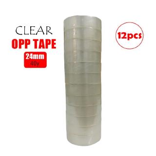 12pcs Opp tape 24mm X40y Transparent Wrapping Tape Delivery Percel Box ...