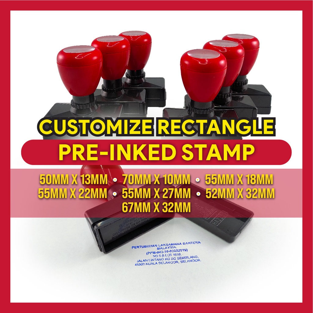Customize Rectangle Pre-Inked Stamp / Company Flash Stamp / Cop ...
