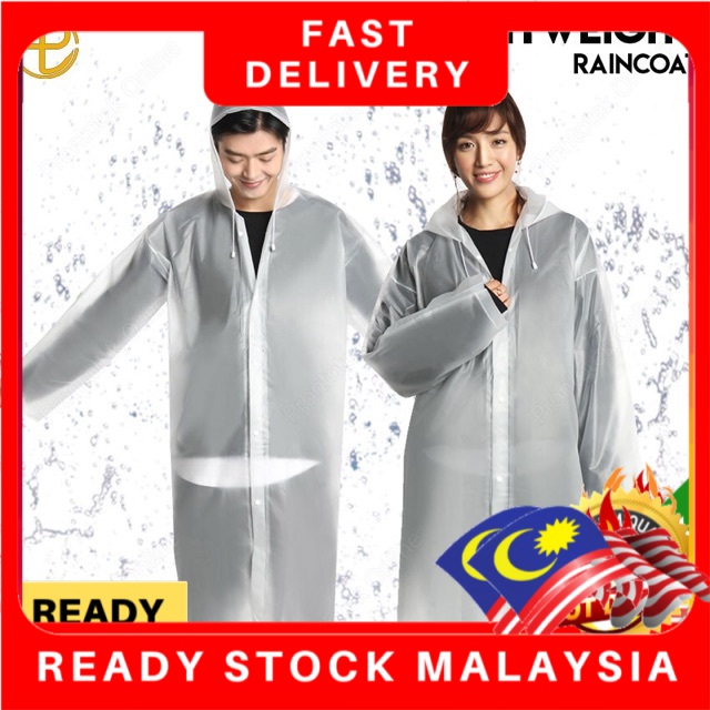 Baju Hujan Raincoat Thickened Waterproof Rain Coat Transparent ...