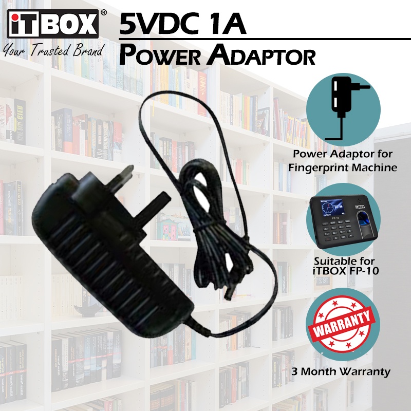 5VDC 1A Power Adaptor For Fingerprint Machine | Power Adaptor For ...