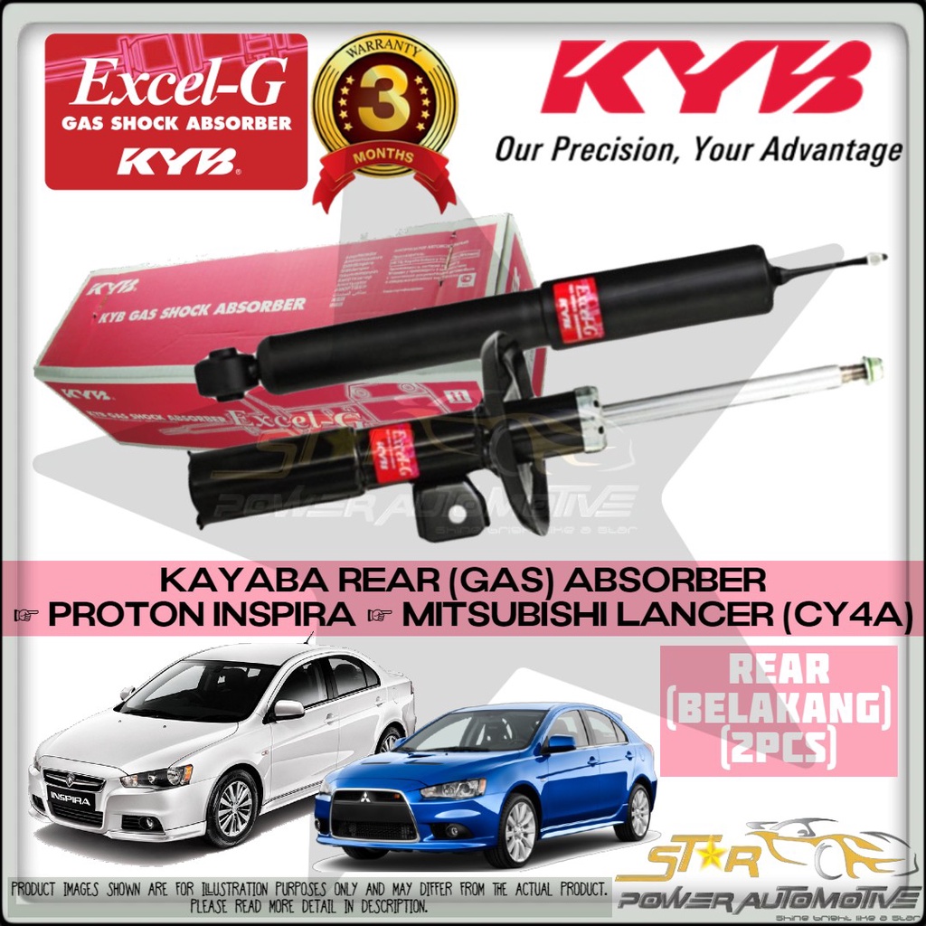 KAYABA KYB EXCEL G Proton Inspira / Mitsubishi Lancer CY4A Gas Shock Strut Absorber ( REAR 2PCS ...