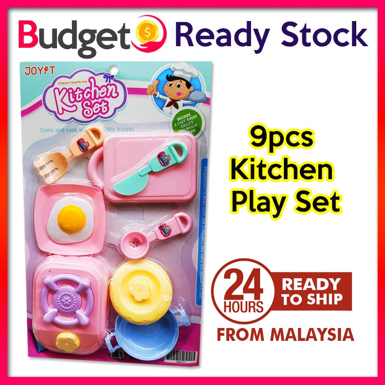 Ready Stock*9pcs Kids Cooking Play Set Kitchen Toy Set Pretend Play ...