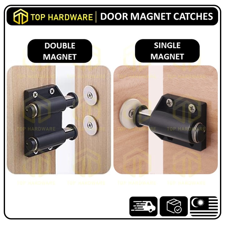 TOP🇲🇾 Double/Single Black Hi-Fi Magnet Door Catches Door Magnetic Door ...