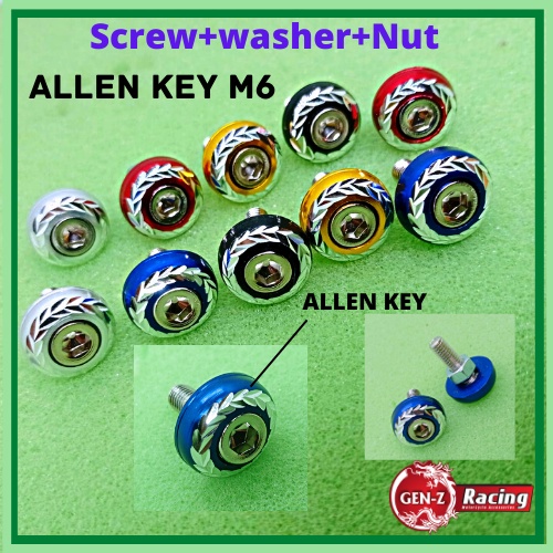 🔥Hot Item🔥M6 x 10mm Universal Screw Skru Alloy head Screw Nut Lesen ...