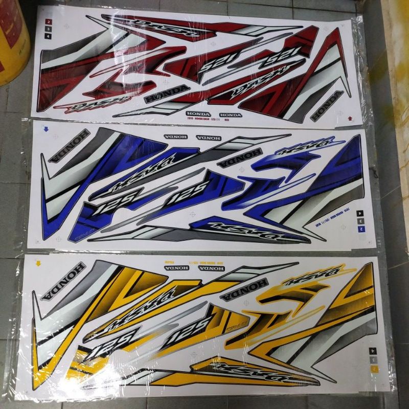 Stiker sticker body stripe cover set (7) honda wave dash dash125 dash ...