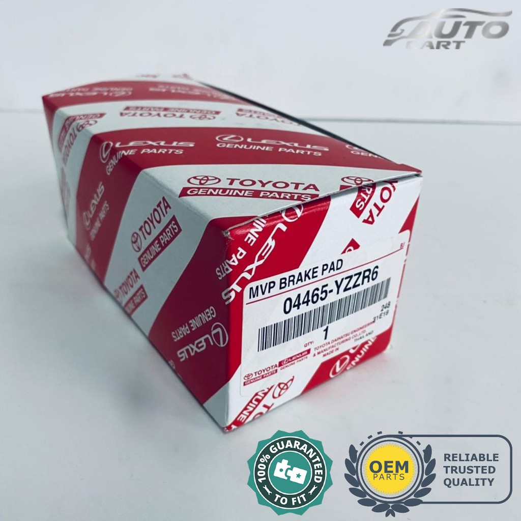 TOYOTA GENUINE (FRONT) BRAKE PADS 04465-YZZR6 FOR TOYOTA VIOS NCP93 1.5 ...