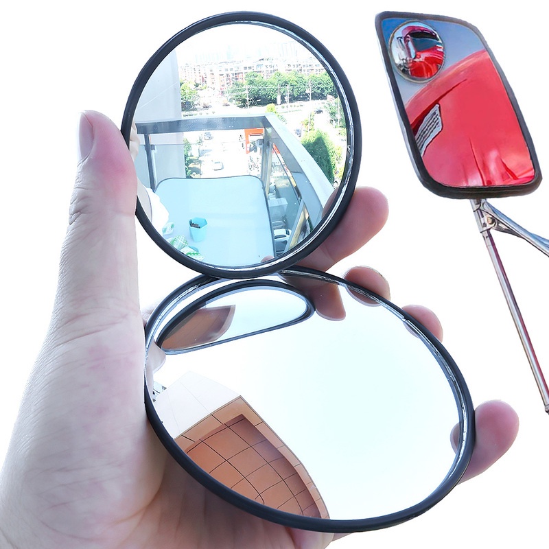 1PC 75/90mm Truck Bus Round Blind Spot Mirror HD Convex Wide Angle ...