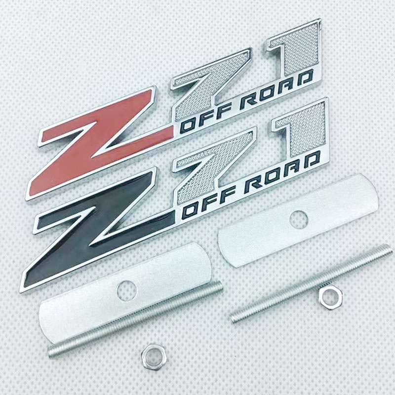 Black/Red/Silver Z71 Off-Road 3D Metal Car Fender Side Badges Rear ...