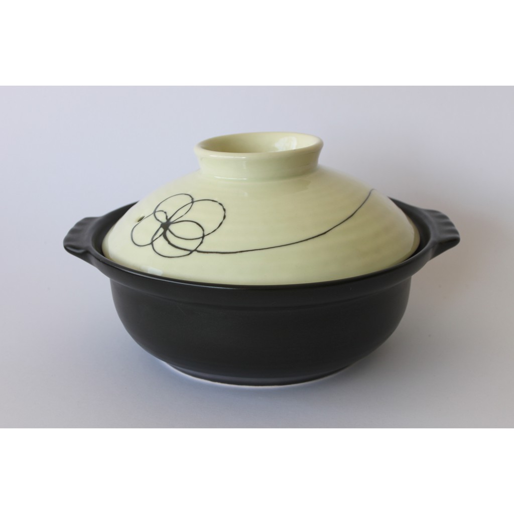 SOA IH Sand Casserole HANA BLACK Japanese Ceramic Pots Claypot Nabe ...