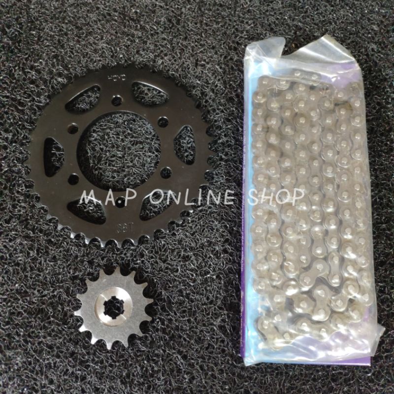 Modenas GT128 Chain + Spocket Set Standard 428 Motorcycle Rantai ...