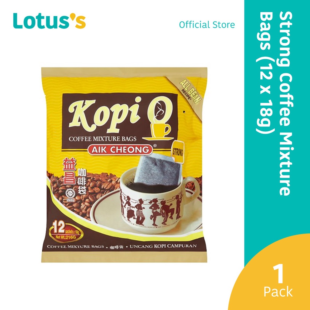 Aik Cheong Kopi O Strong Coffee Mixture Bags (12 x 18g/216g) | Shopee Malaysia