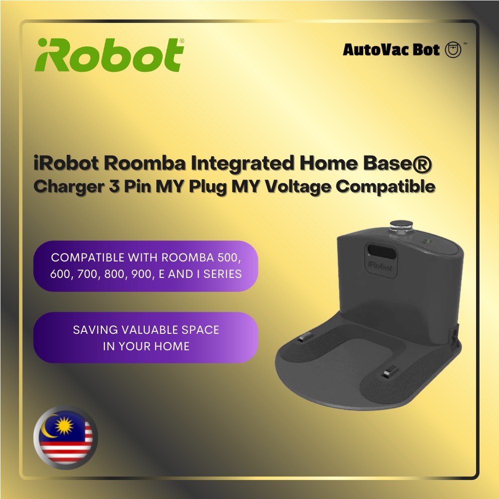 iRobot Roomba Integrated Home Base® Charger Genuine 3 Pin MY Plug MY ...