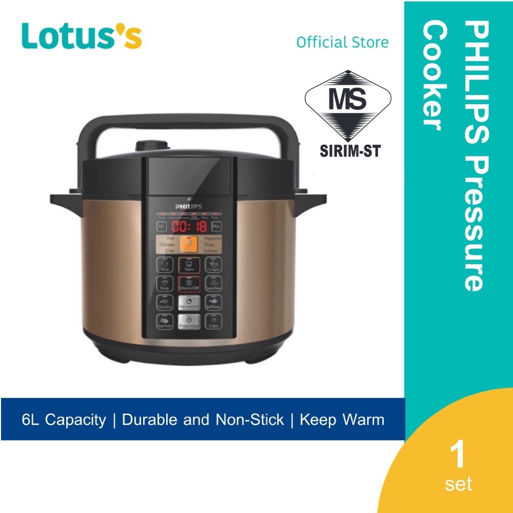 Philips Electric Auto Pressure Cooker (6.0L) HD2139 | Shopee Malaysia