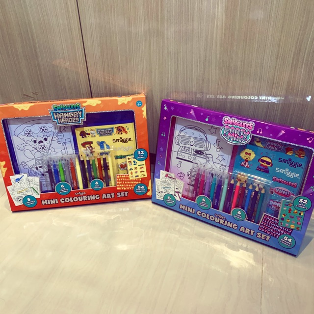 Smiggle Coloring Art Set Party Mix / Hangry Heroes | Shopee Malaysia